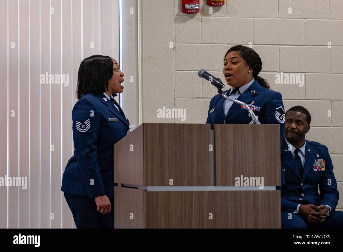 Tech. Sgt. Ashely Smith, left, and Master Sgt. Talisha Stewart, members ...