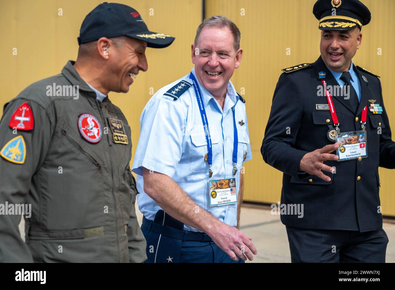 Tunisian Air Force airmen provide a tour of training and education facilities to U.S. Air Force ...