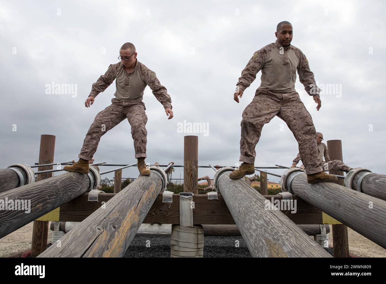 U.S Marine Corps recruits with Kilo Company, 3rd Recruit Training ...