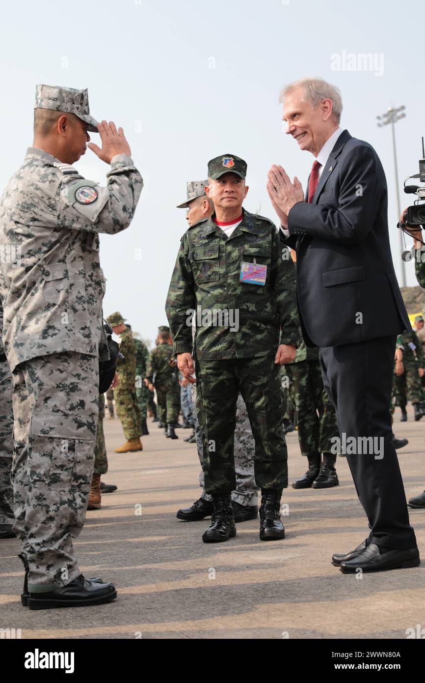 The U S Ambassador To Thailand Robert Godec Greets Senior Military