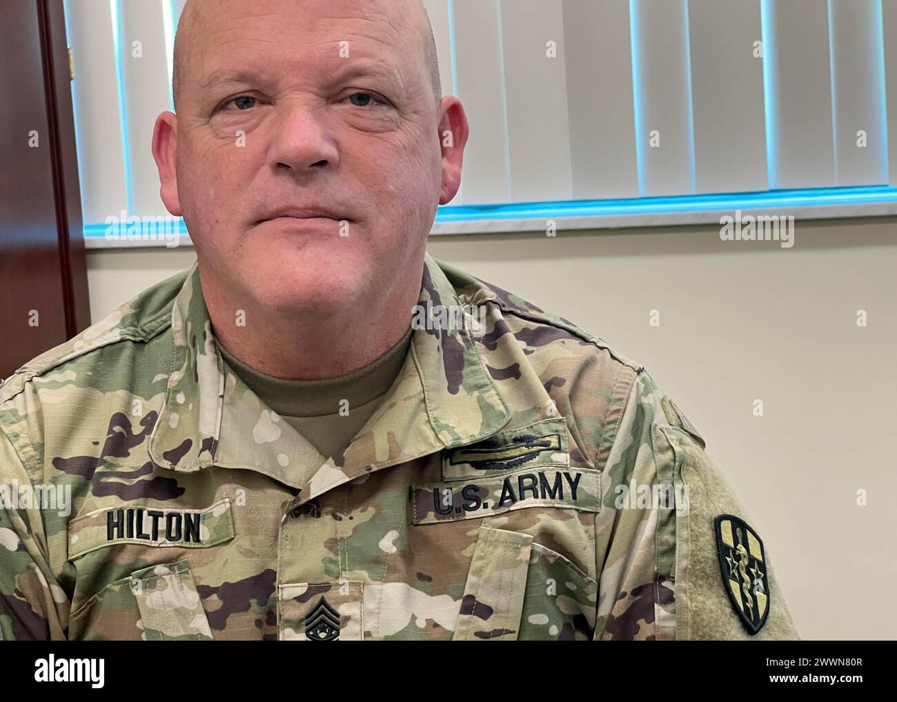 Command Sgt. Maj. John Hilton, the senior enlisted advisor to Maj. Gen ...