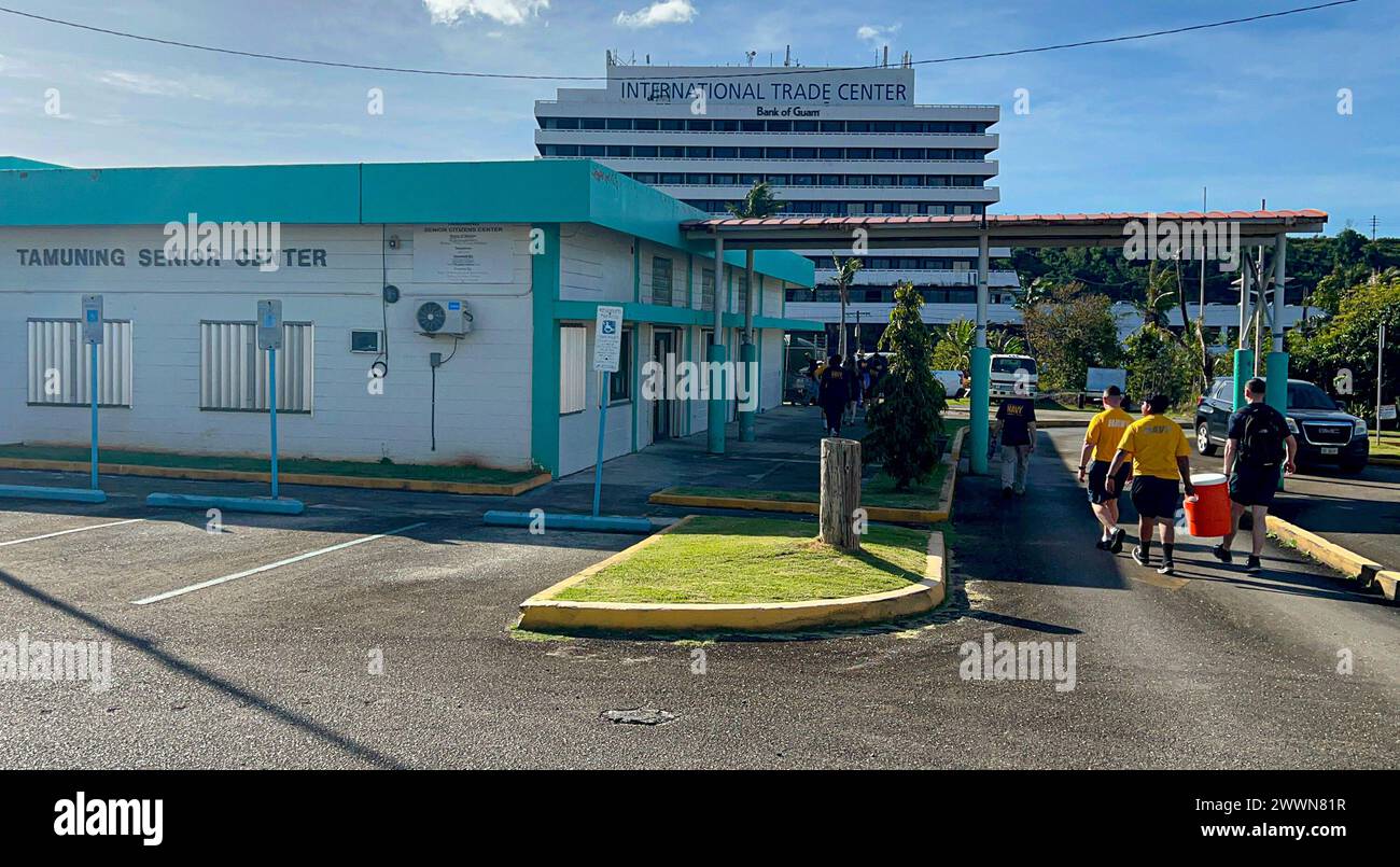 TAMUNING, Guam (Feb. 7, 2024) U.S. Sailors assigned to the Nimitz-class ...