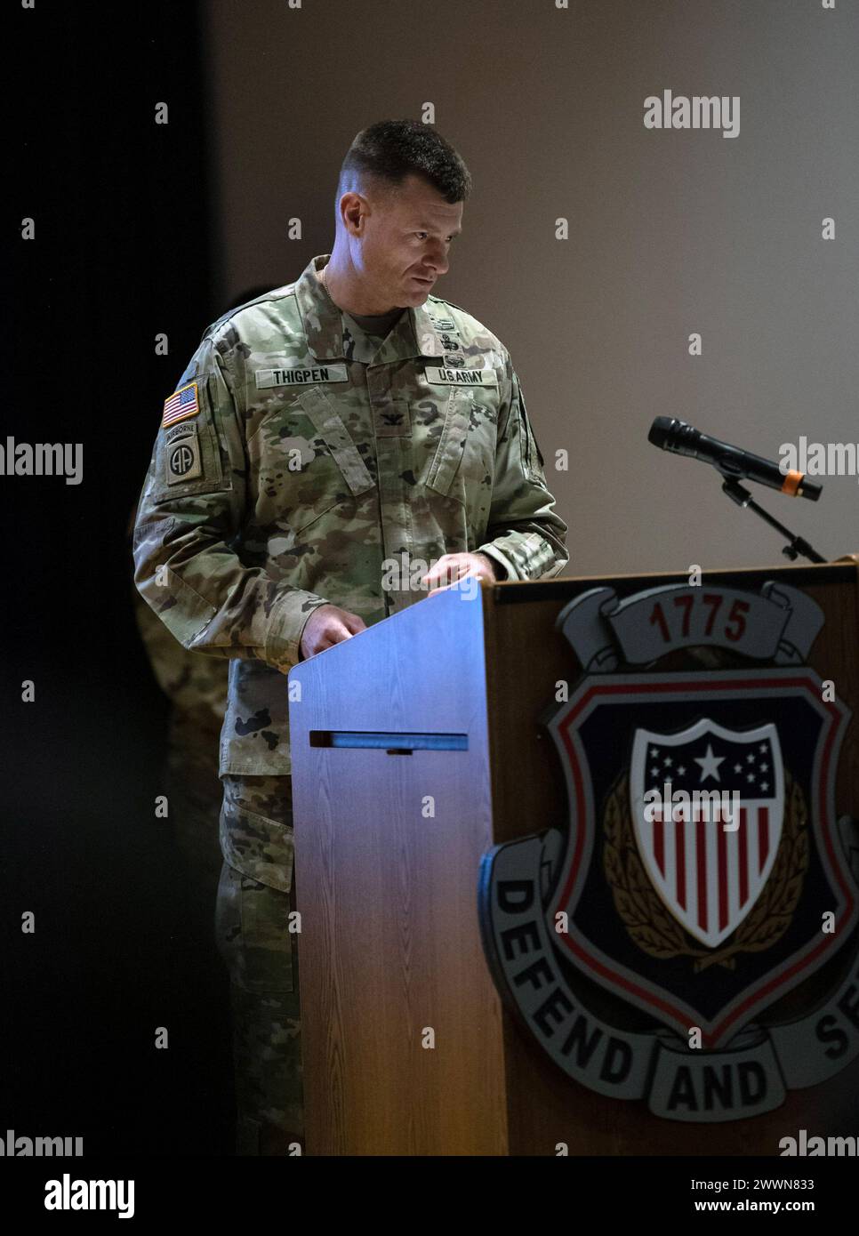 Col. Chesly Thigpen, commandant of the Adjutant General School and ...