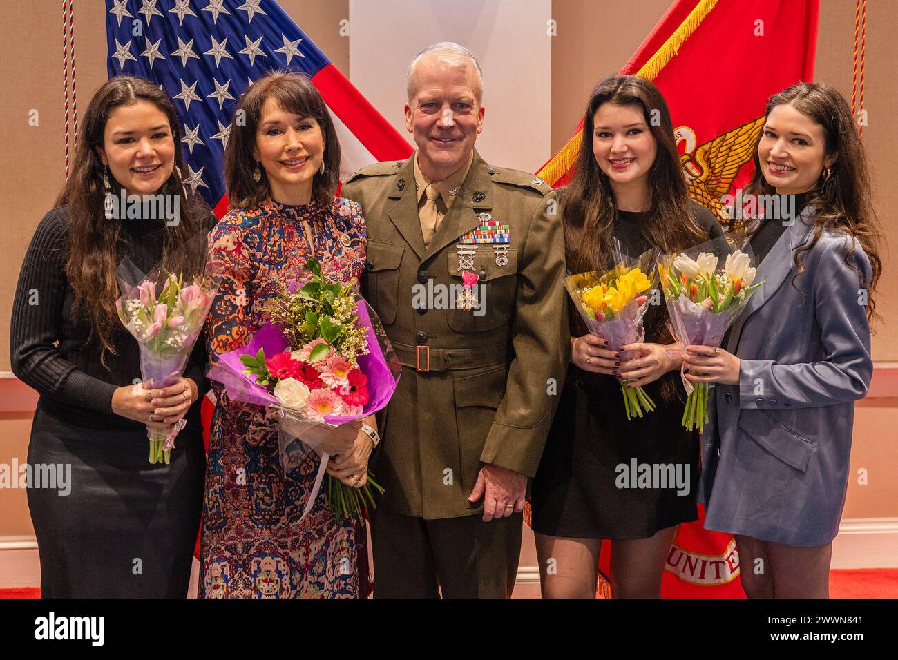 U.S. Marine Corps Col. Daniel Sullivan and his family pose for a photo ...