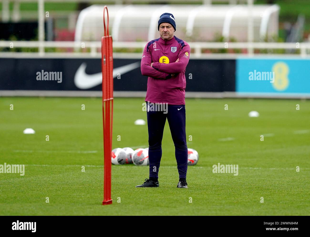 England U21 head coach Lee Carsley during a training session at St ...