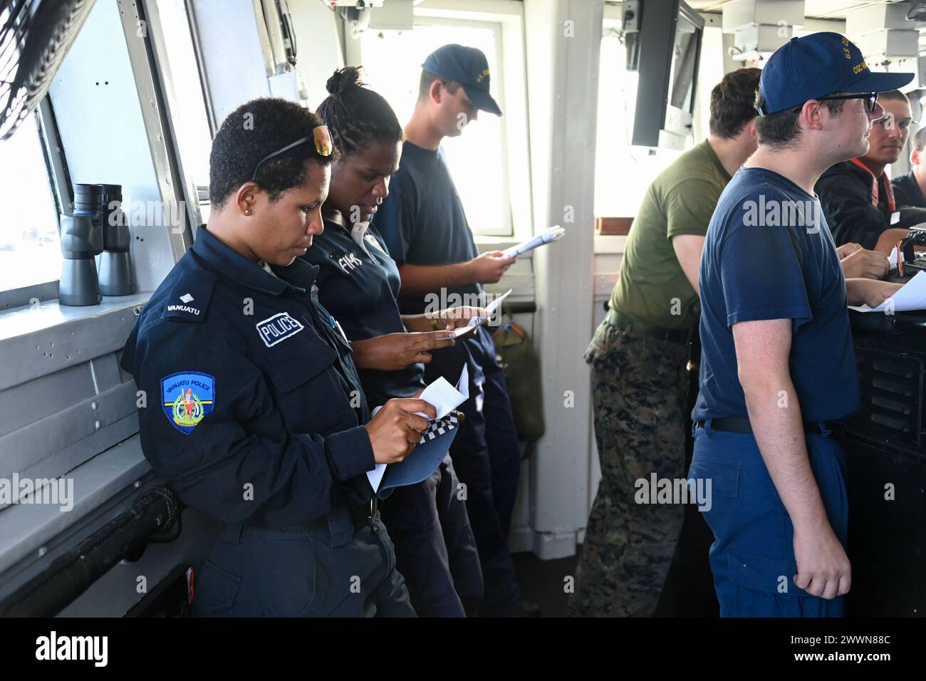 Vanuatu Marine Police Wing Inspector Bianca Simeon and Vanuatu Fishery ...