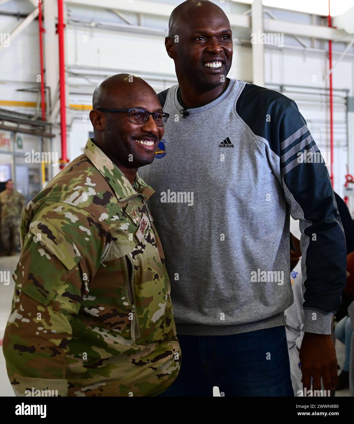 Former NBA basketball player Adonal Foyle talks with U.S. Air Force ...