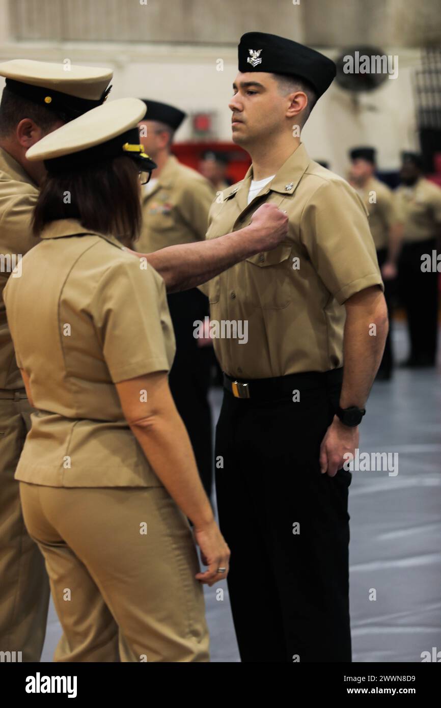 U.S. Navy Sailor Petty Officer 1st Class Andrew Morbito, field medical ...