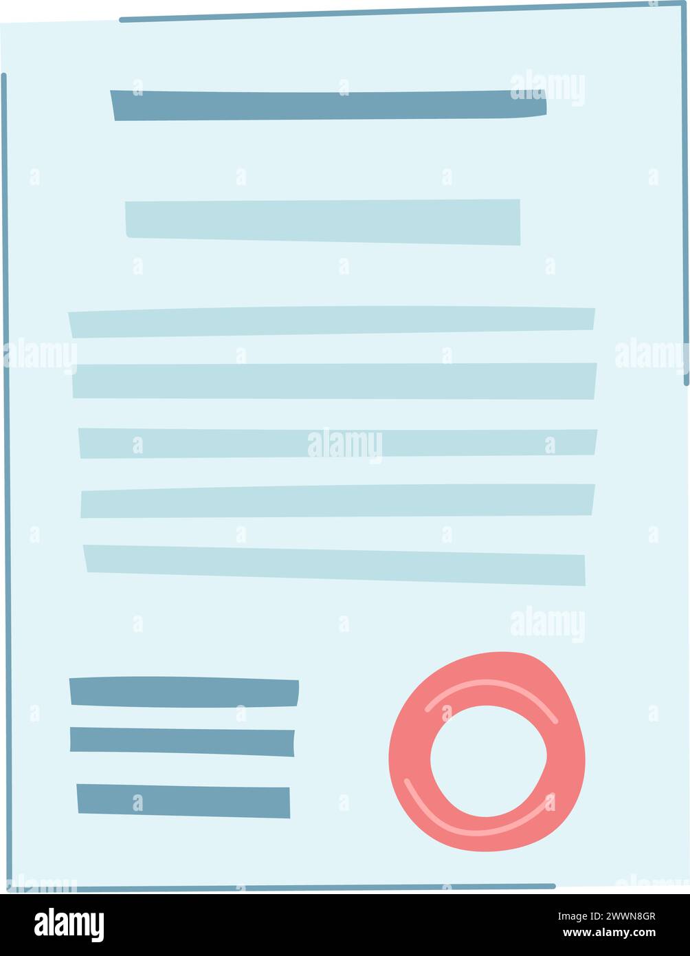 paper business contract cartoon vector illustration Stock Vector Image ...