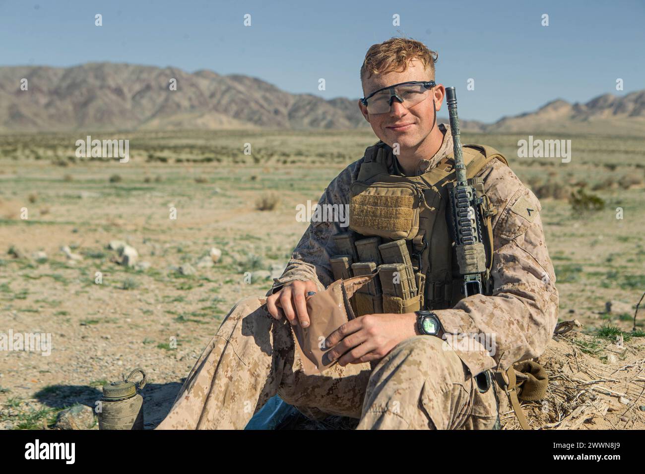 U.S. Marine Corps Pfc. Troy Tsapatolis, a California native and machine ...