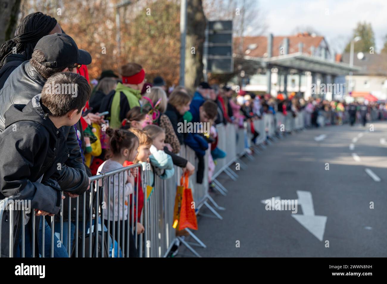 A crowd lines the streets during the 73rd Annual Ramstein Fasching ...