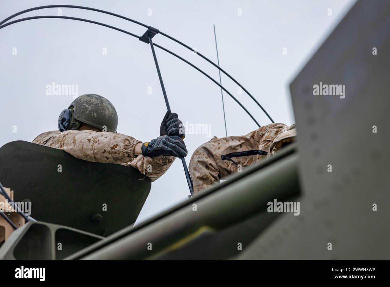 A U.S. Marine with Fox Battery, 2nd Battalion, 14th Marine Regiment ...