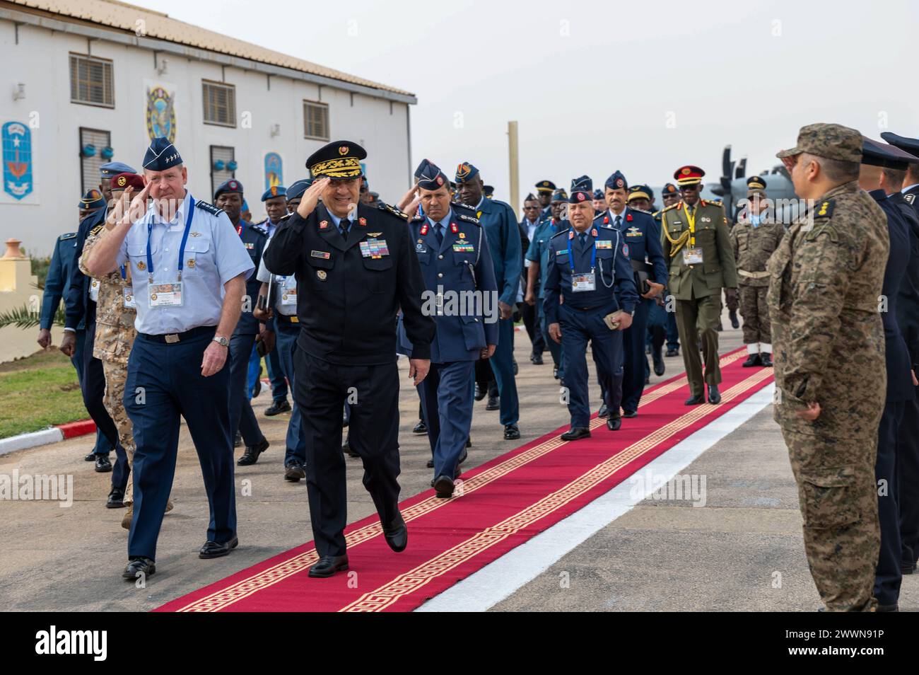 U.S. Air Force Gen. James B. Hecker, left, U.S. Air Forces in Europe ...