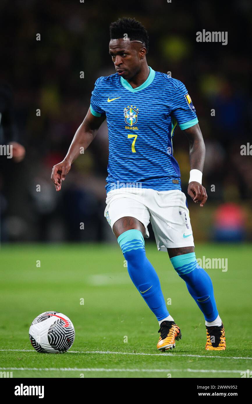 LONDON, UK - 23rd Mar 2024: Vinicius Junior of Brazil in action during ...