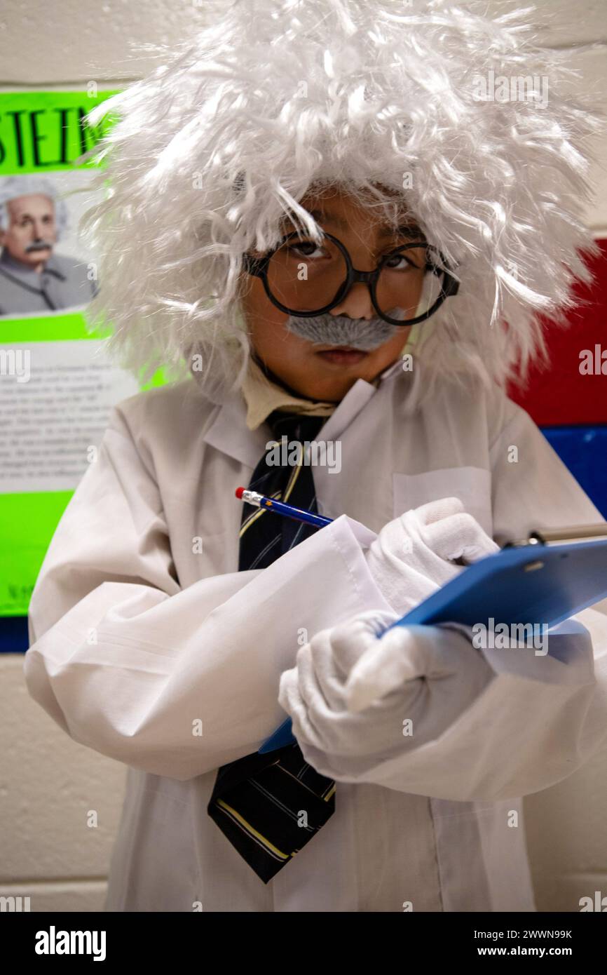 Albert Einstein, played by Noah Tenorio a a third grader at C.C ...