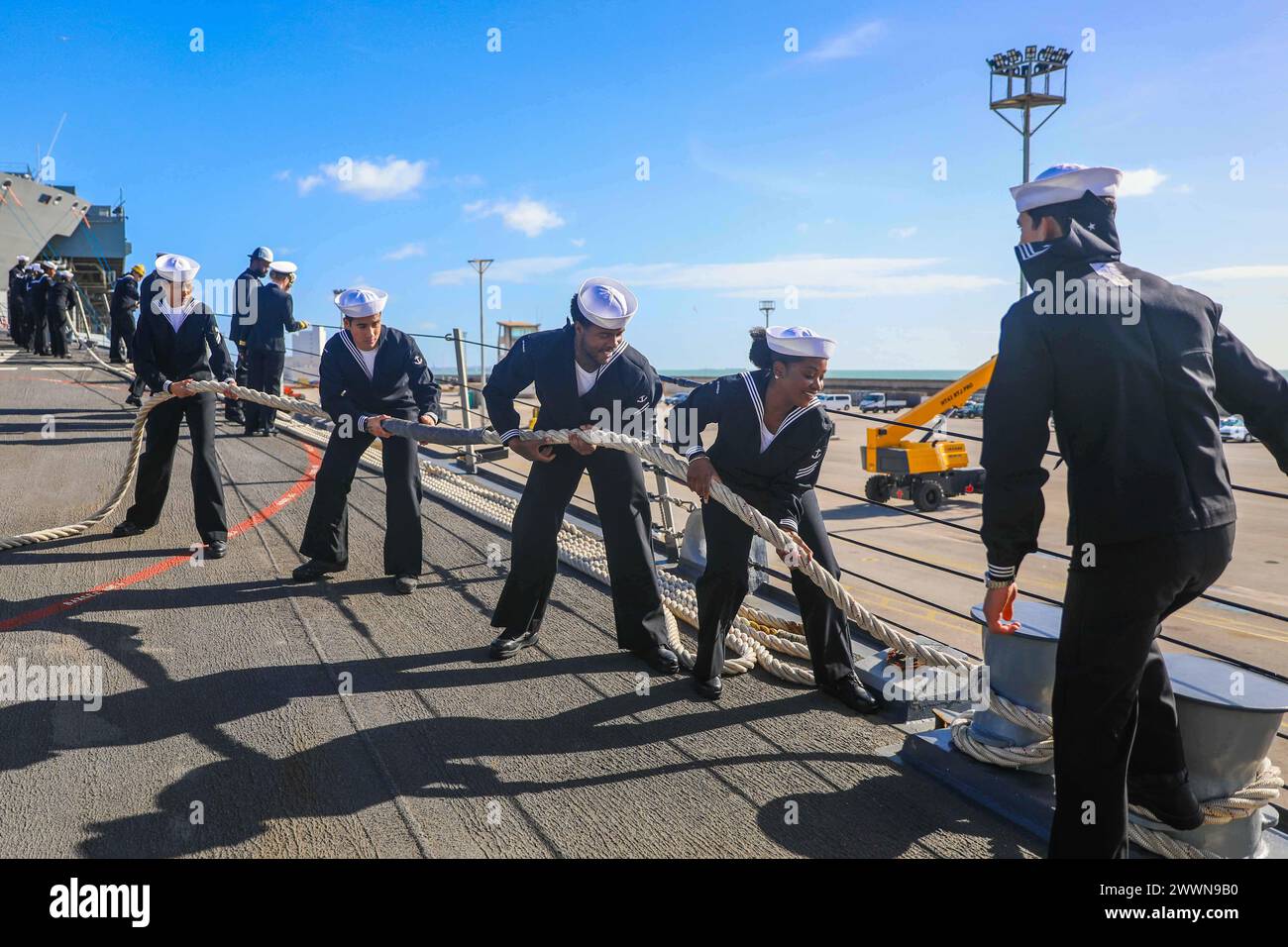 240224-N-JM579-1248 ROTA, Spain (Feb. 24, 2024) Sailors aboard the ...
