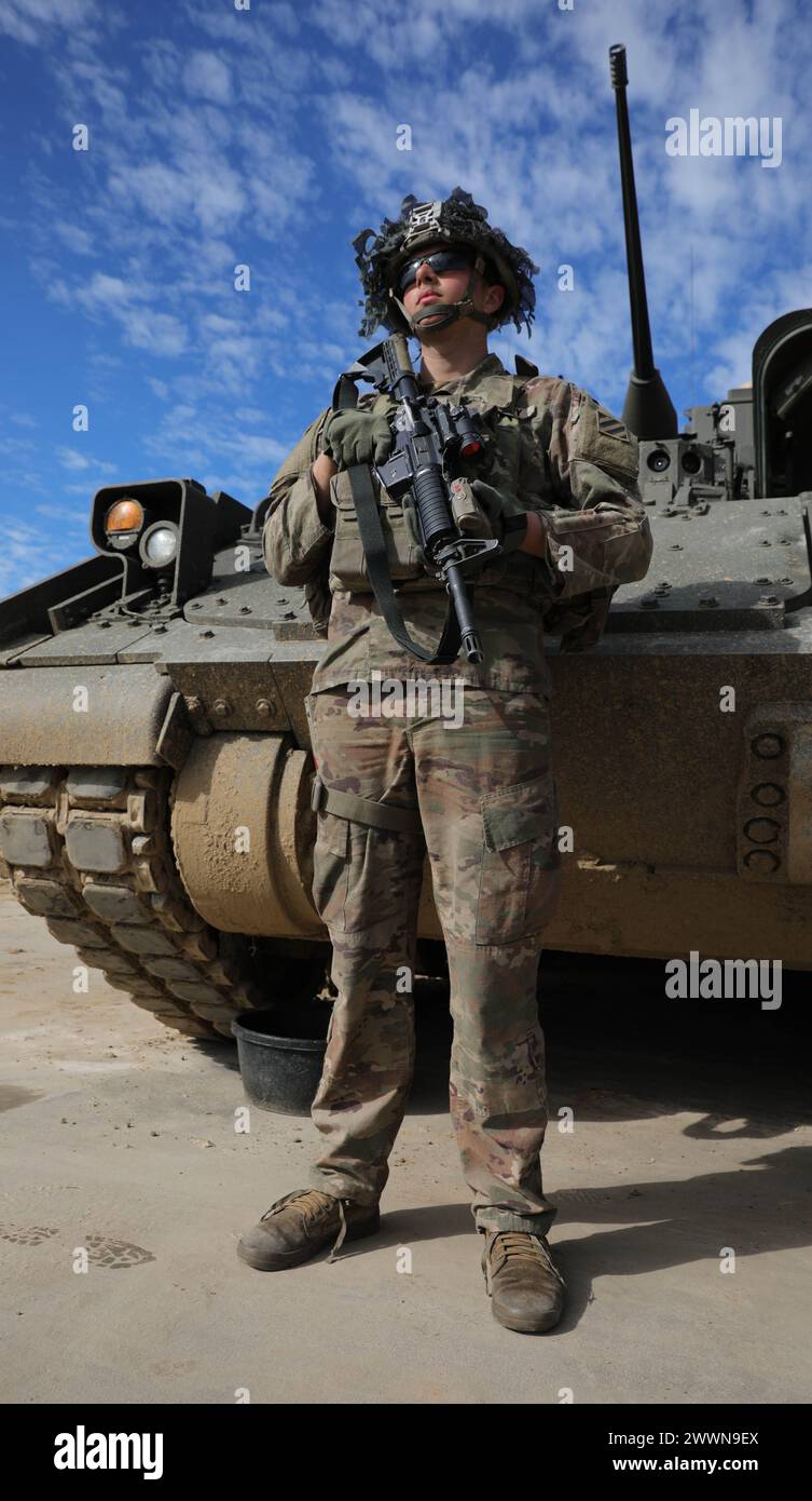 U.S. Army Sgt. Thomas Knowles, a cavalry scout assigned to 5th Squadron ...
