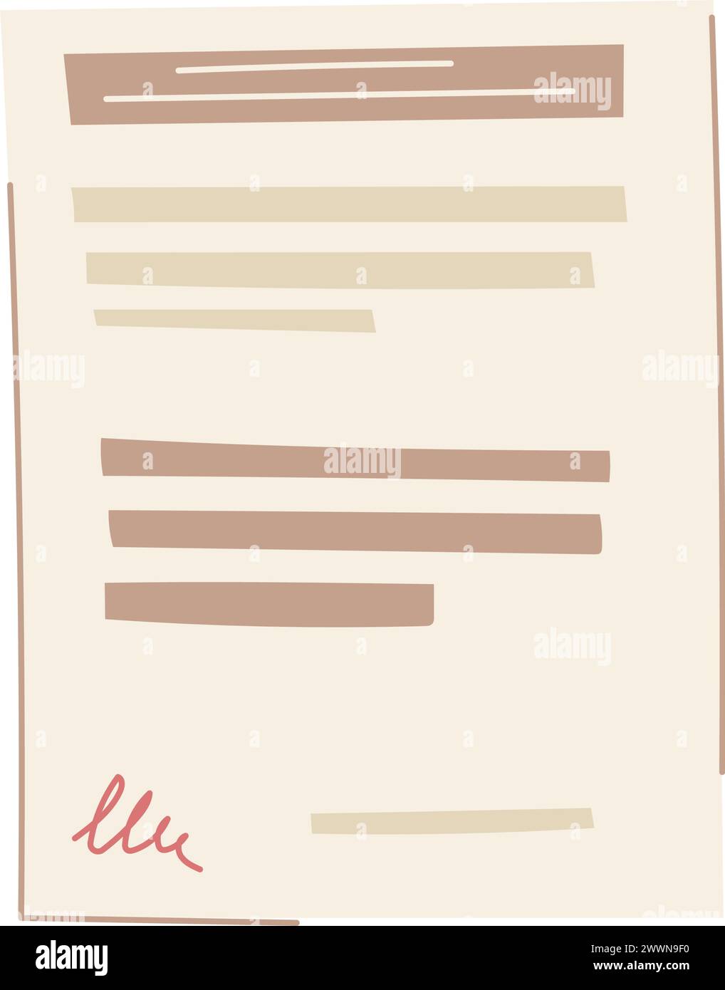 sign business contract cartoon vector illustration Stock Vector Image ...