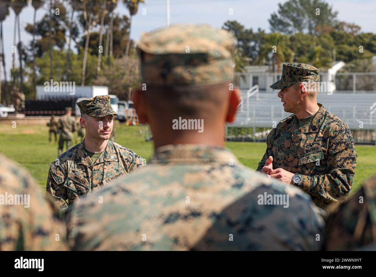 U.S. Marine Corps Sgt. Maj. Carlos Ruiz, right, the sergeant major of ...