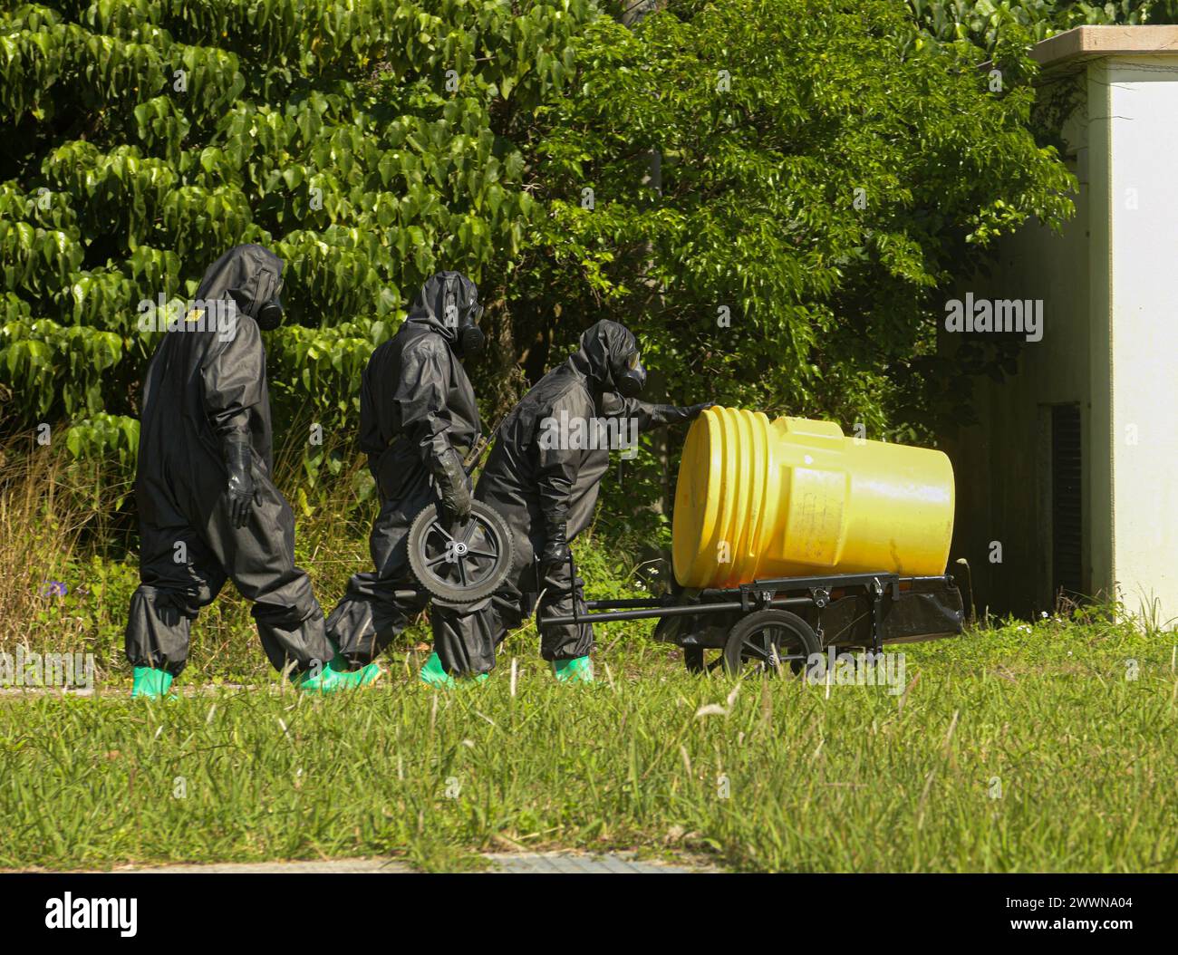 U.S. Marine Corps Marines participate in a chemical, biological ...