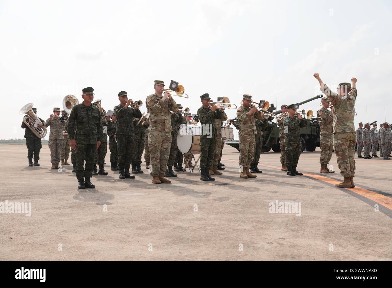 A joint band comprised of servicemembers from the United States Army ...
