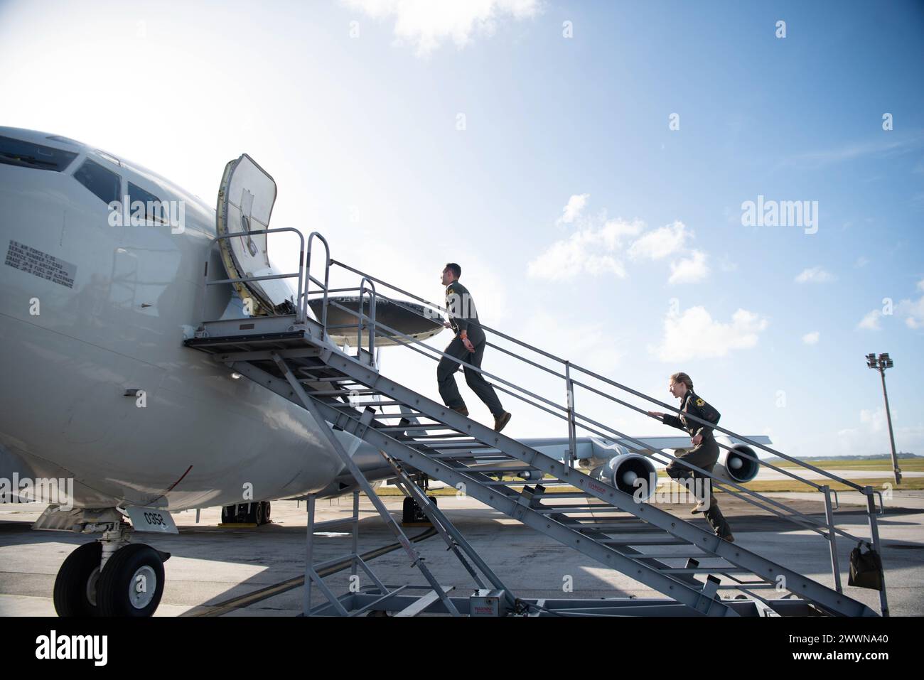 U.S. Air Force Capt. Natalie King, and Capt. Andrew Bell, 961st Air ...