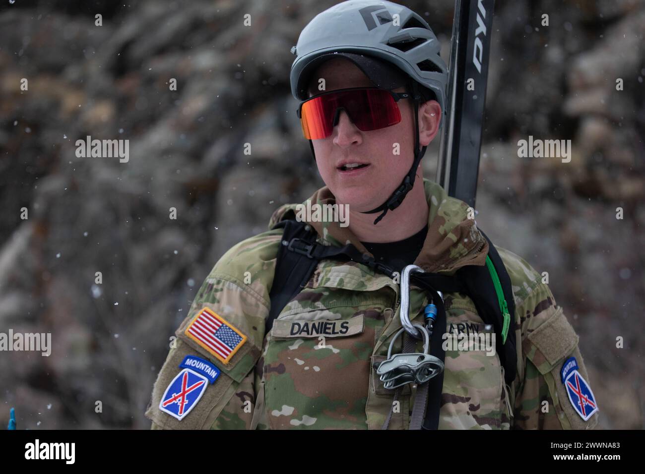 Staff Sgt. Cameron Daniels, an instructor at the Mountain Training ...