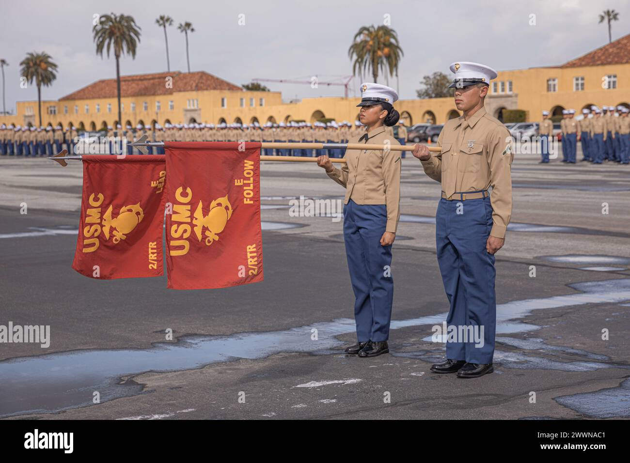 U S Marines With Echo Company 2nd Recruit Training Battalion Present