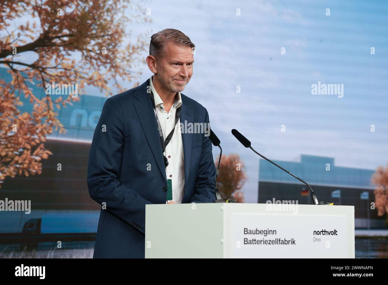 Hedwigenkoog, Germany. 25th Mar, 2024. Peter Carlsson, CEO of Northvolt ...