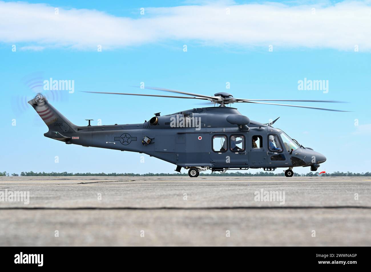 A MH-139A Grey Wolf prepares for take-off at Duke Field, Florida, on ...