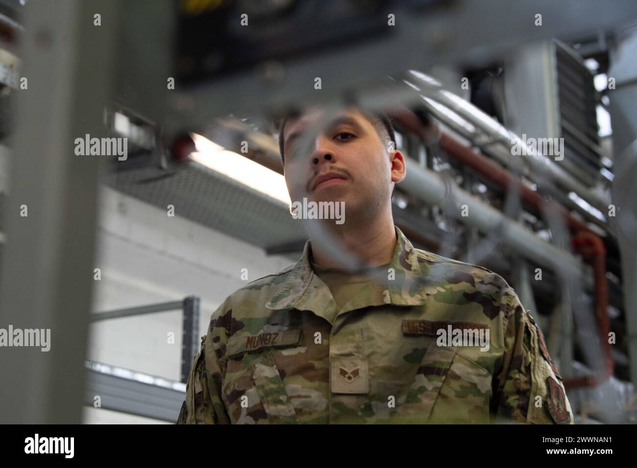 U.S. Air Force Senior Airman Miguel Munoz, 86th Aircraft Maintenance ...