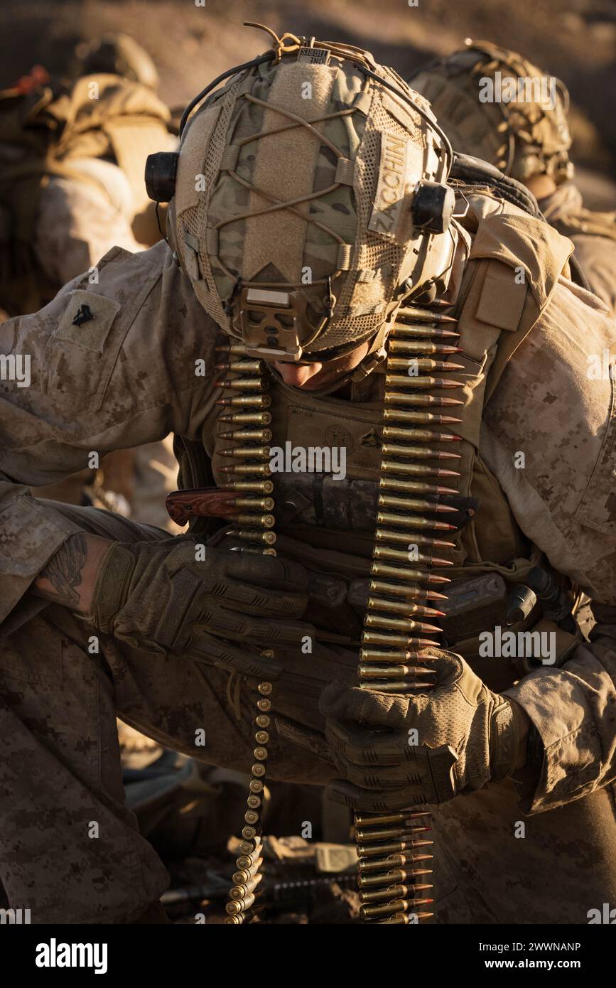 U.S. Marine Corps Cpl. Daniel Zacchini, a machine gunner with Golf ...