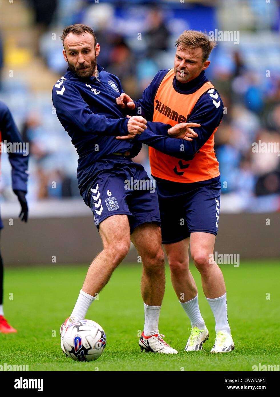 Coventry City's Liam Kelly (left) and Matthew Godden during a training ...