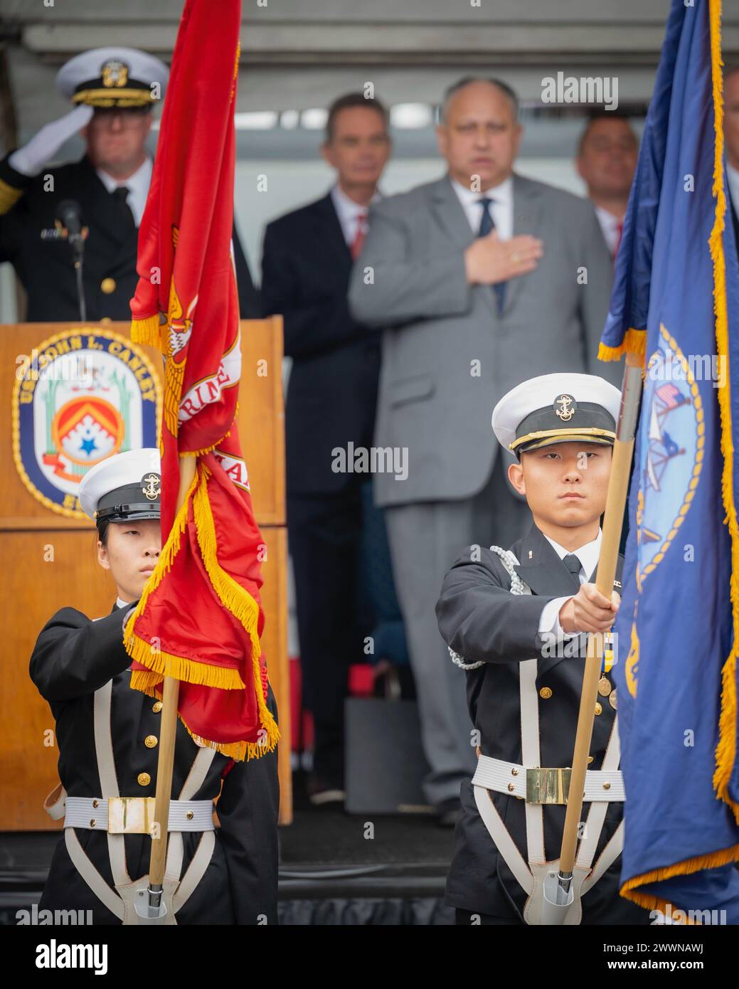 Secretary of the Navy Carlos Del Toro participates in the commissioning ...