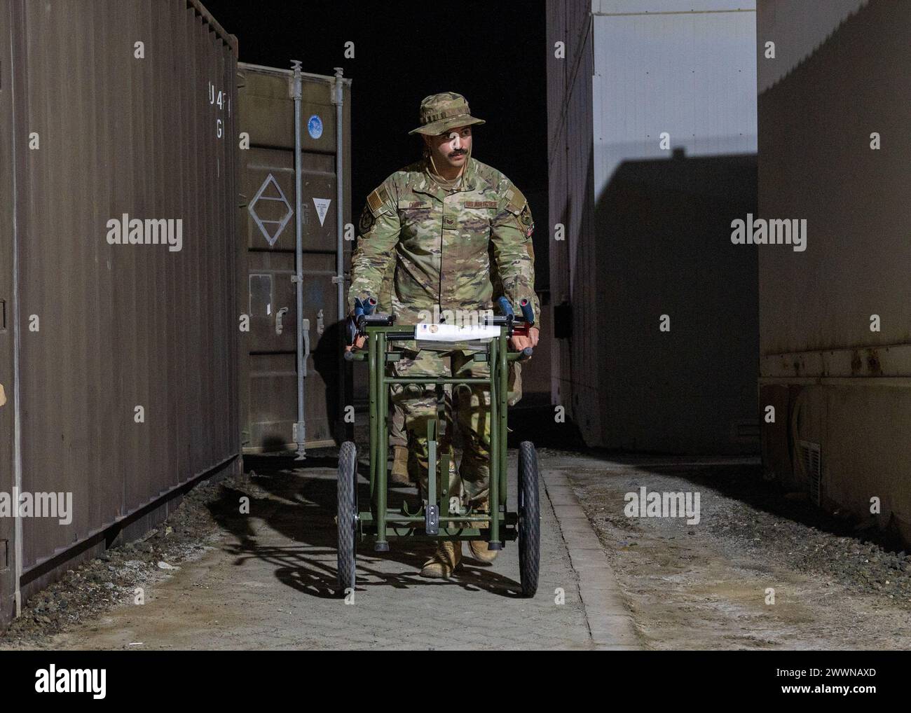 A U.S. Air Force medical squadron technician assigned to the U.S ...