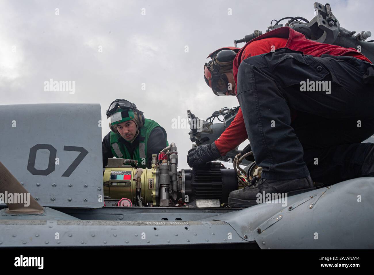PACIFIC OCEAN (Feb. 23, 2024) Aviation Electronics Technician 2nd Class ...