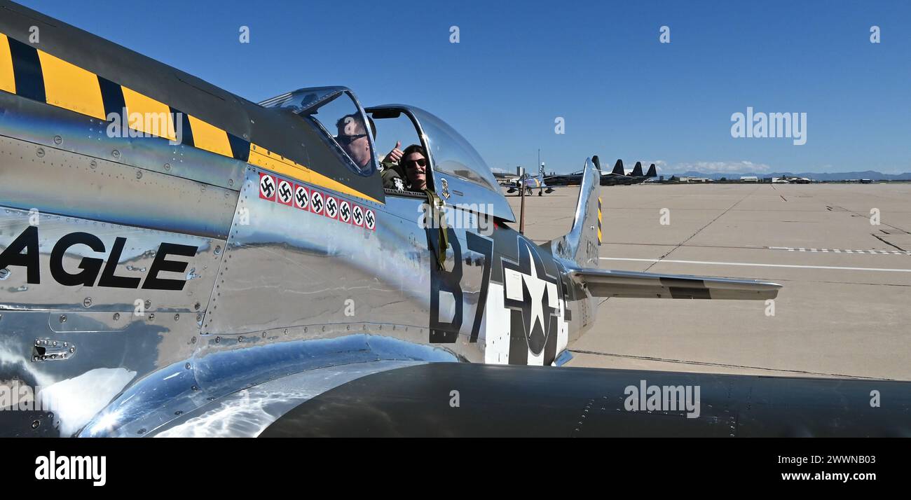 U.S. Air Force Col. Amy Meier, 355th Wing acting deputy commander, sits ...