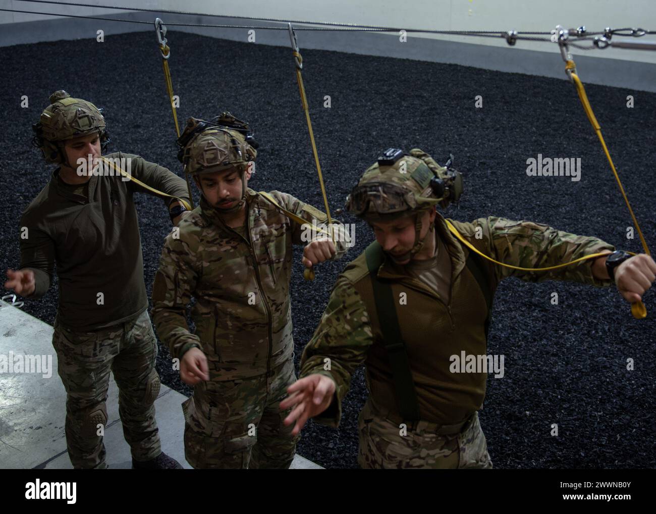 Members of the 116th Air Support Operations Squadron practice hand ...