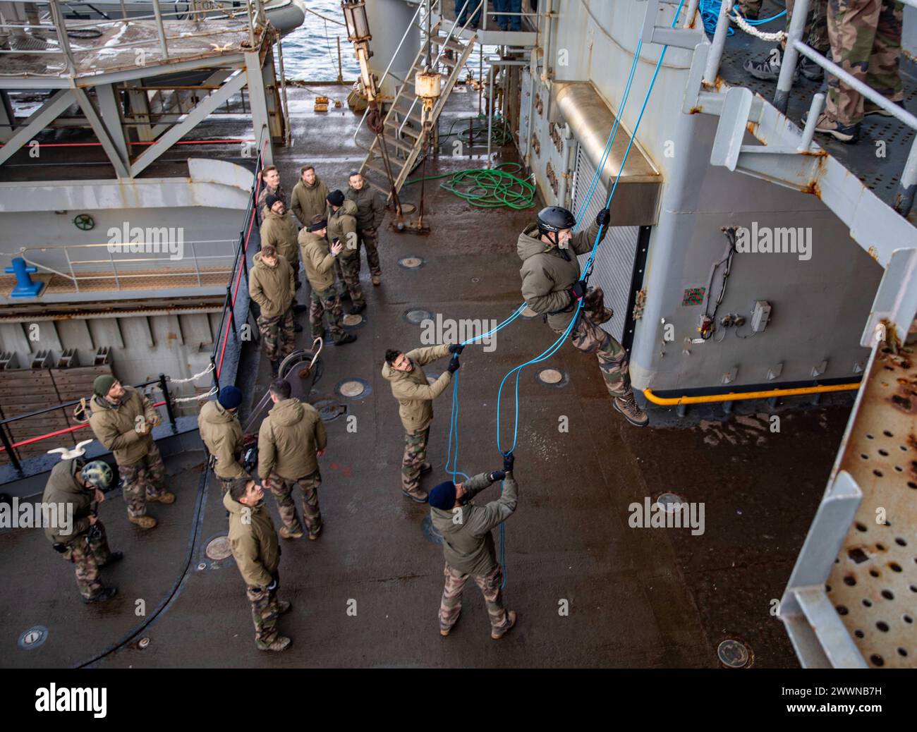 Members of Le Bataillon de Fusiliers Marins (BFM) Détroyat conduct ...