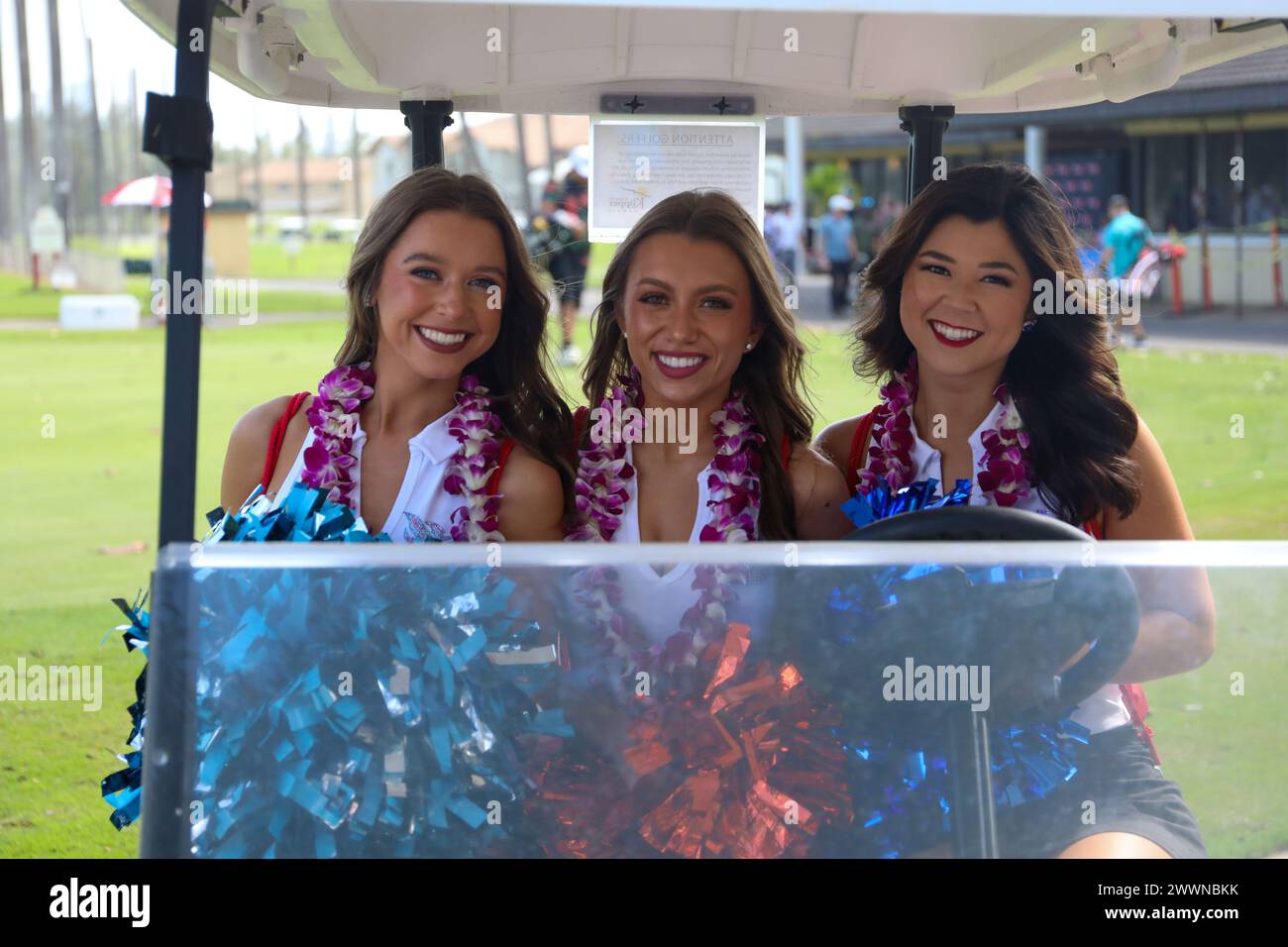 NFL cheerleaders Hailey Herrmann, left, Kayley Sulc, center, and Hannah ...