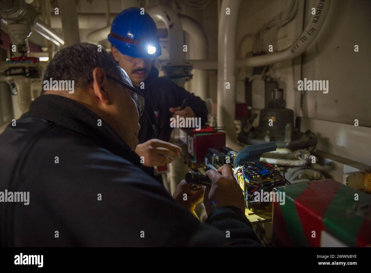YOKOSUKA, Japan (Feb. 21, 2024) Chief Electrician’s Mate Pierre Ruluked ...