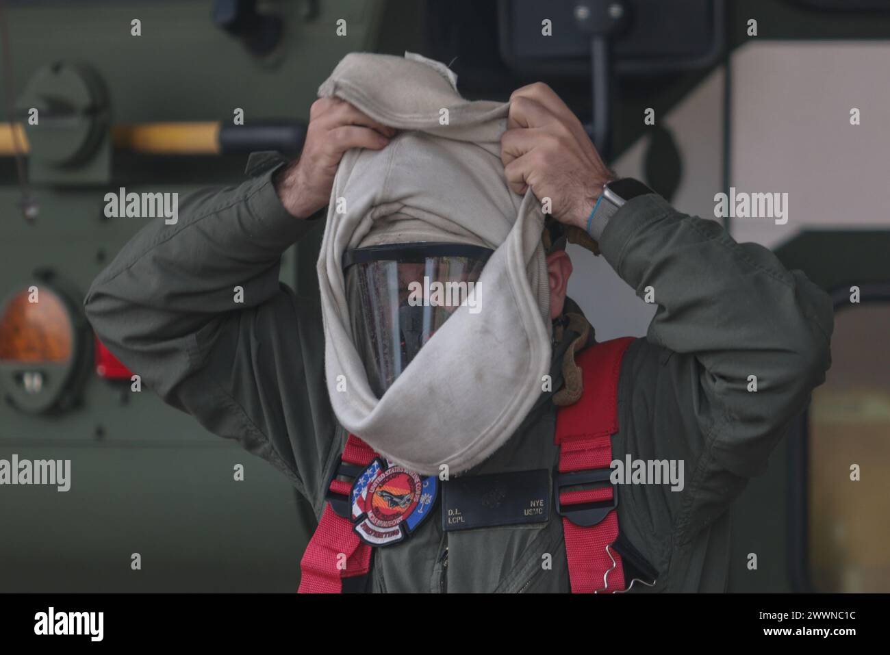 U.S. Marine Corps Lance Cpl. Diezel Nye, aircraft rescue and ...