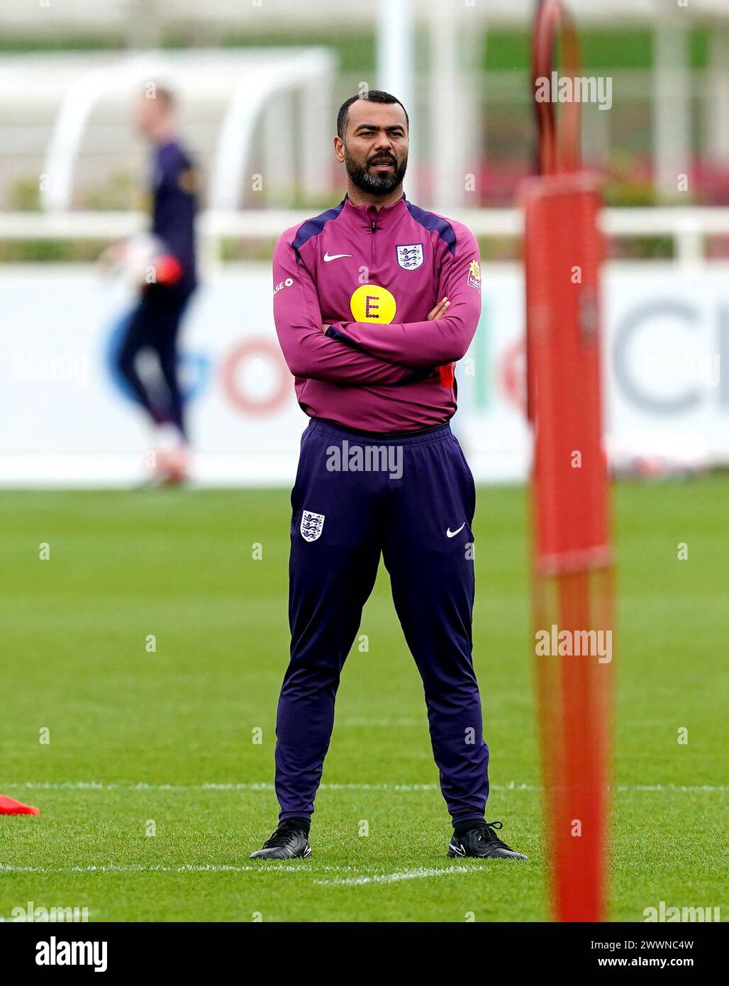 England U21 assistant coach Ashley Cole during a training session at St ...