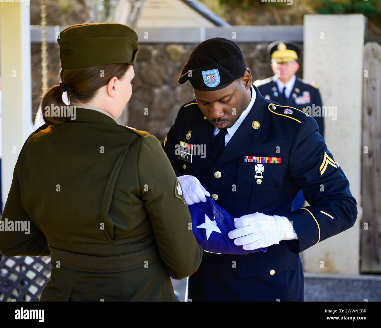 Members of a U.S. Army flag detail assigned to the 3rd Brigade, 25th ...
