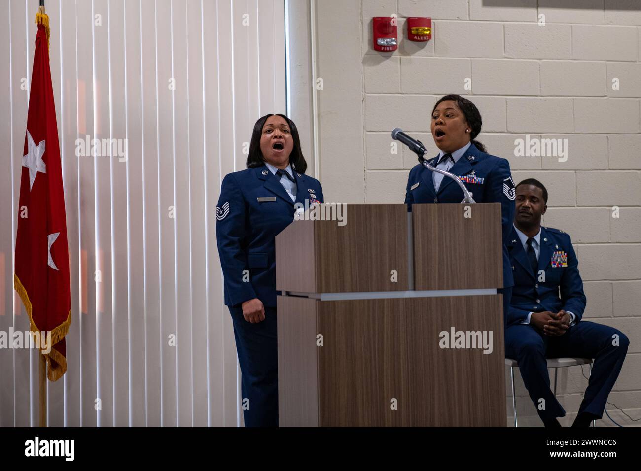 Tech. Sgt. Ashley Smith, left, and Master Sgt. Talisha Stewart, members ...