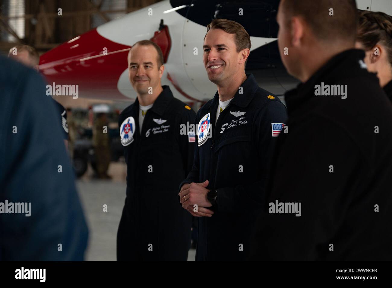 U.S. Air Force Maj. Jeffrey Downie, left, and Maj. Eric Tise ...