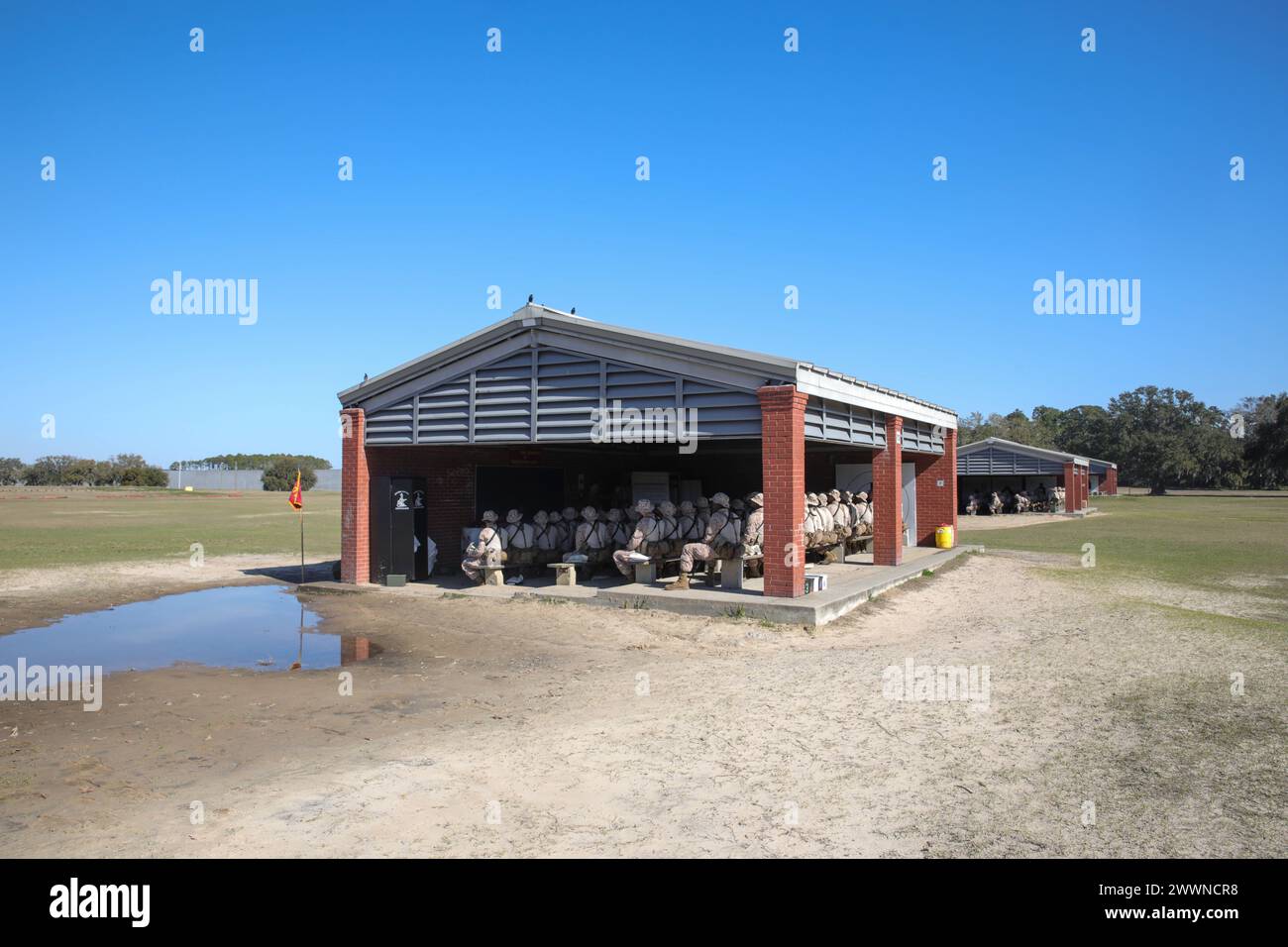 Recruits with Kilo Company, 3rd Recruit Training Battalion, receive ...