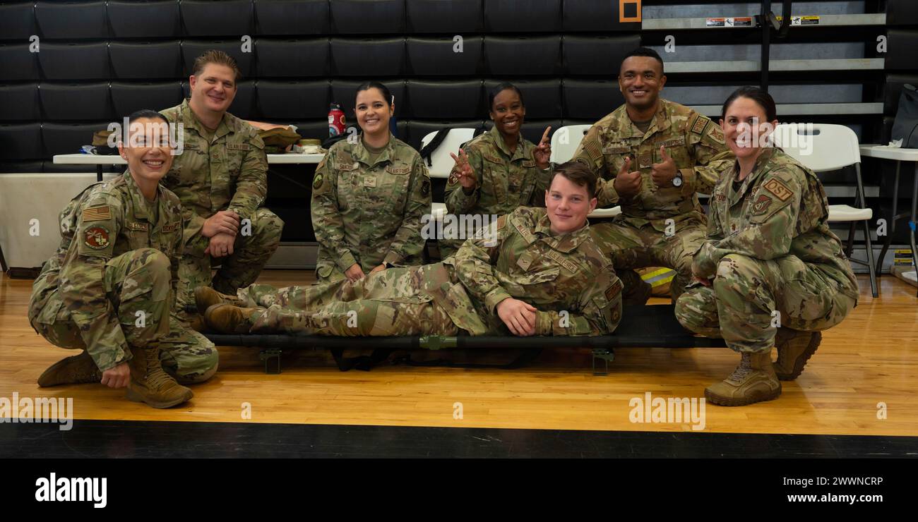 U.S. Air Force Airmen with the 36th Civil Engineer Squadron and 36th ...