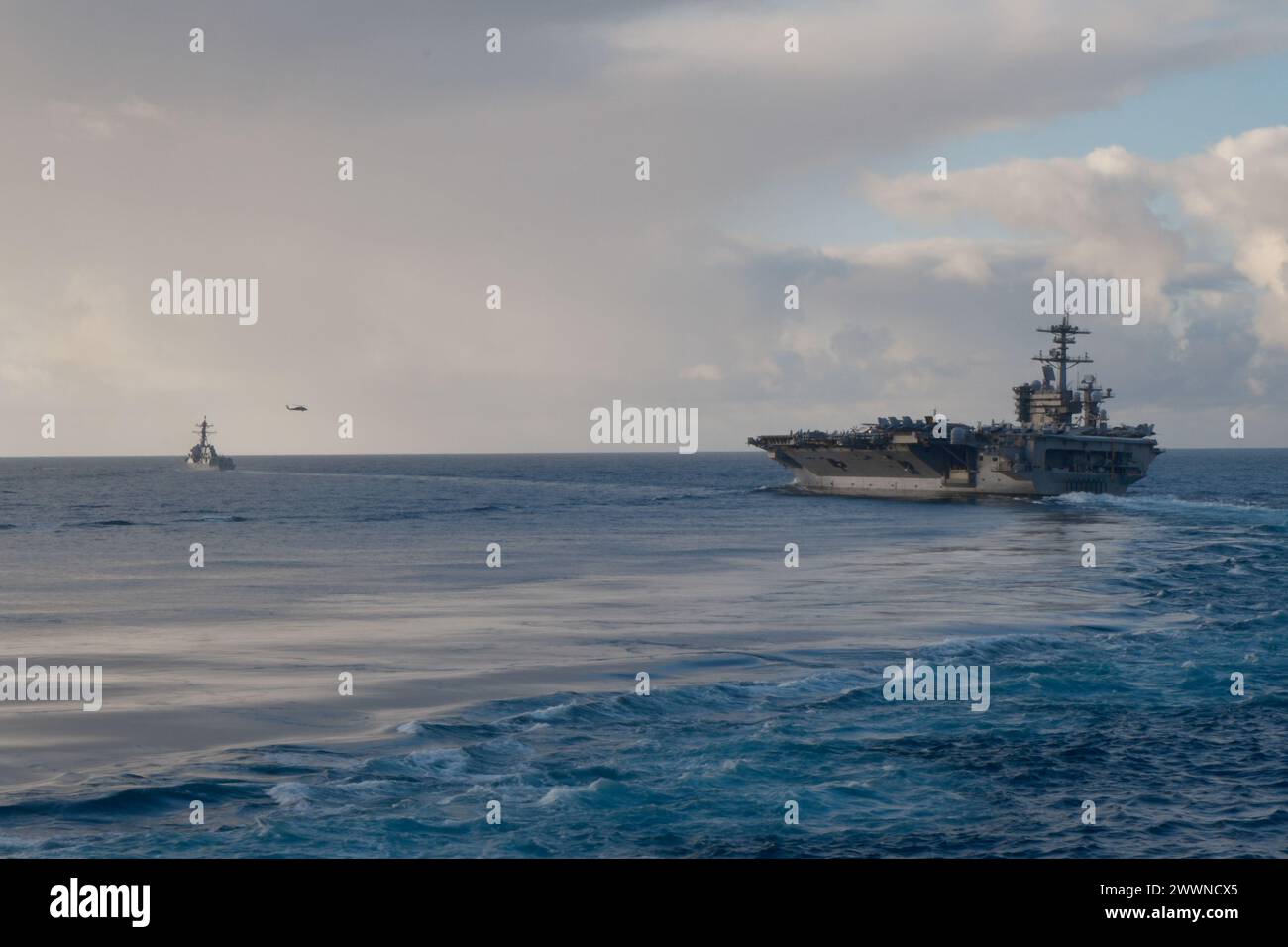 The Arleigh Burke-class guided missile destroyer USS Frank E. Petersen ...