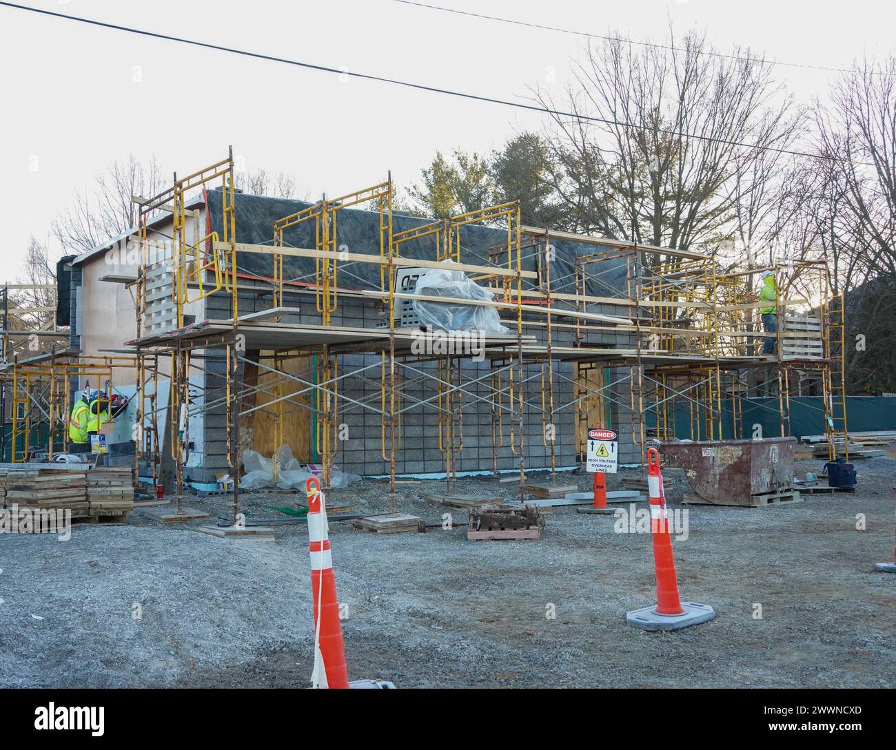 Construction continues on the East Electrical Building on the site of ...